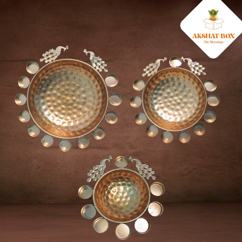 Handcrafted Golden Peacock Urli Bowl Diya – A Symbol of Elegance ...